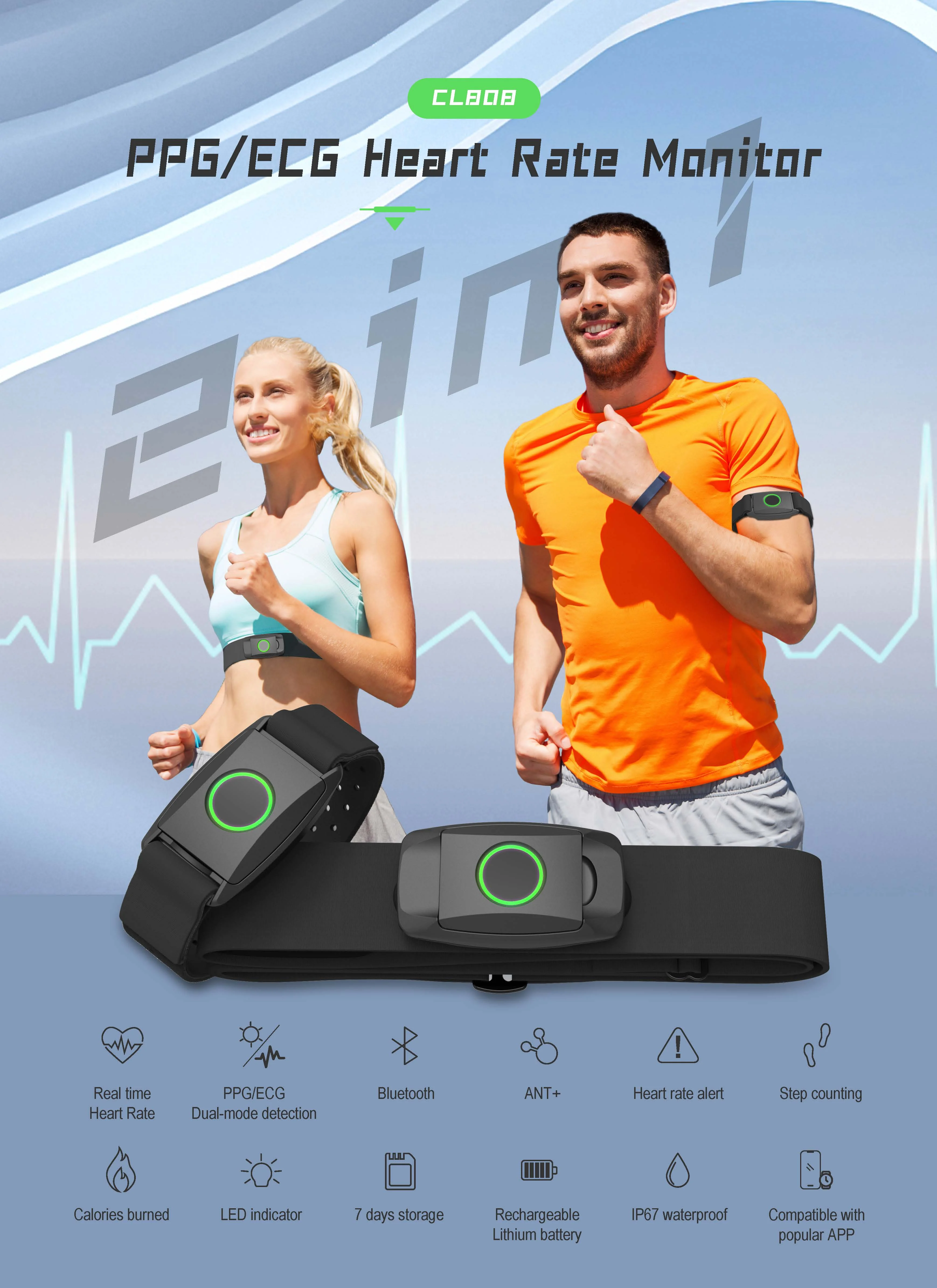 Chileaf Ecg Heart Rate Monitor Ppg Heart Rate Sensor Fitness Chest ...