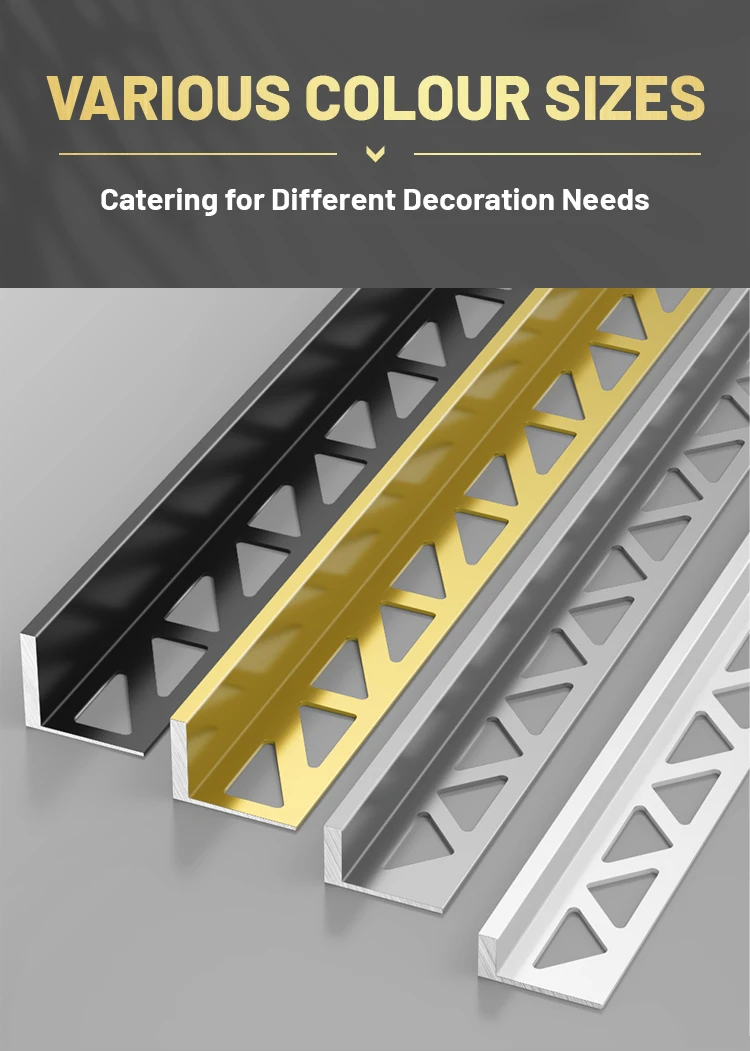 Aluminum Rolled Border Trim Showroom Ceramic Tile Building Materials ...