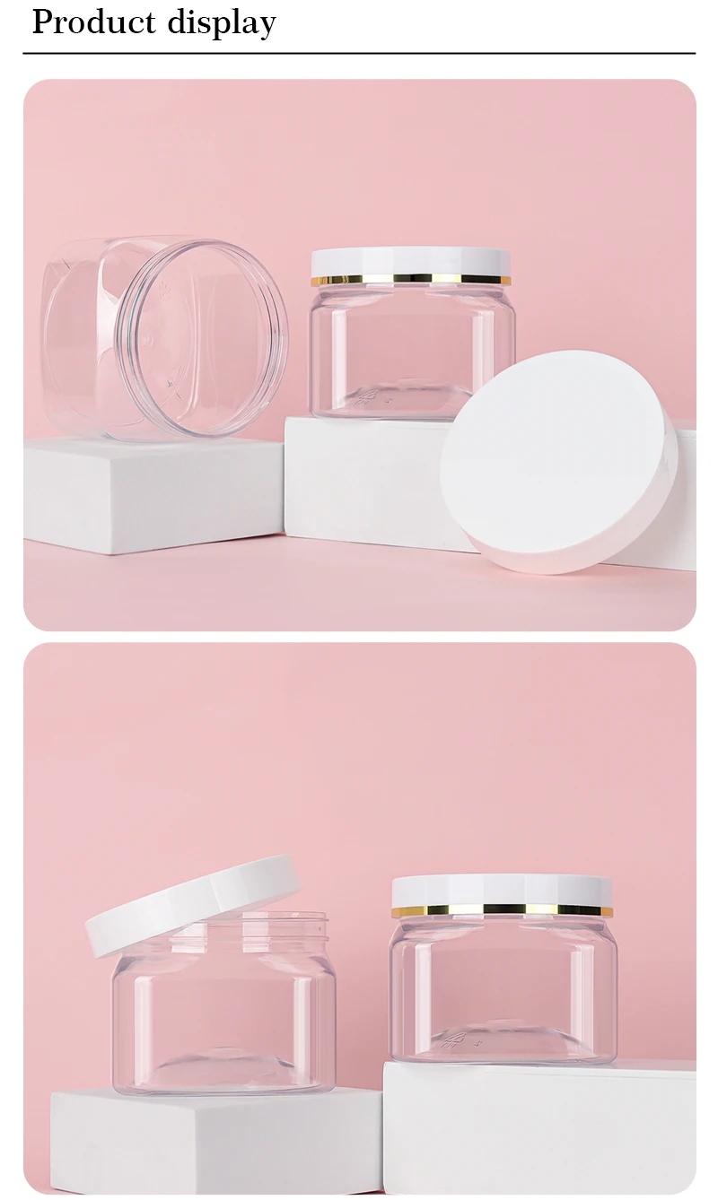 Square Cosmetic Pet Scrub Jar 350ml - Customizable