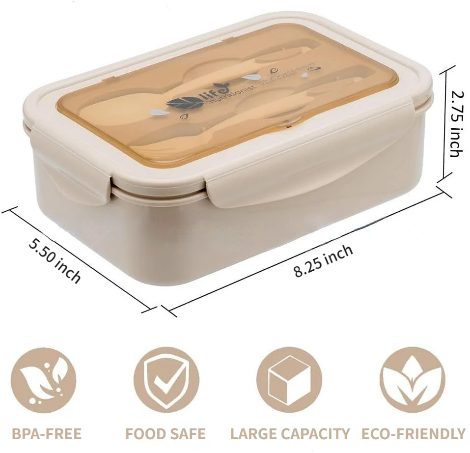 Factory Wholesale Plastic Bento Lunchbox With Cutlery Bpa Free ...