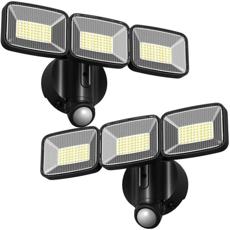 3 Head Led Security Light With Motion Sensor,Adjustable 28w,3400lm ...