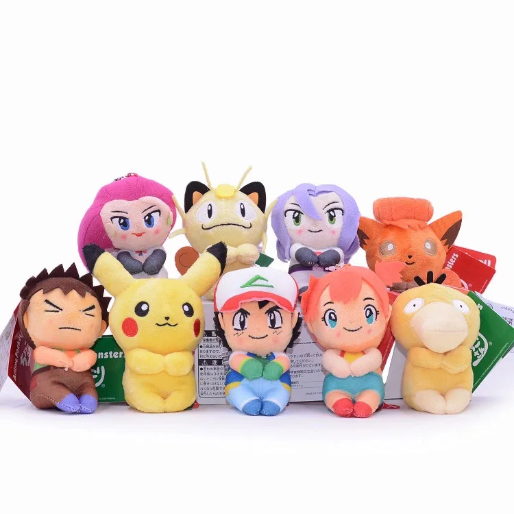 Q Version Ash Ketchum Brock Misty Rocket Team Pendant Soft Plush Toy ...