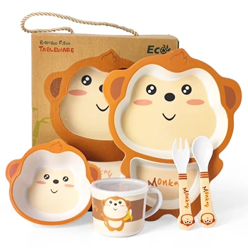 New Design Adorable Children Bamboo Dinnerware Kids Dinner Set Baby ...