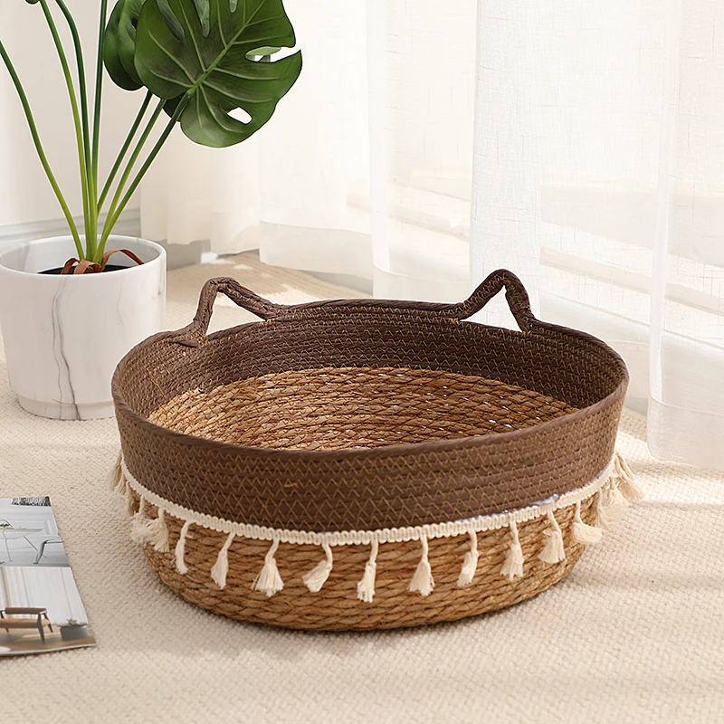 Cat Scratching Board And Litter Basin Rattan Woven Four Seasons Wear ...