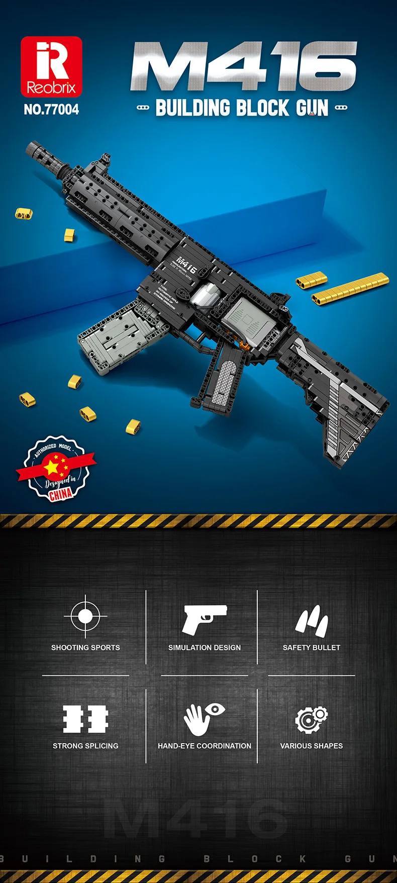 Reobrix 77004 Creative Expert Ideas Hk416 Gun Military Firearms Moc ...