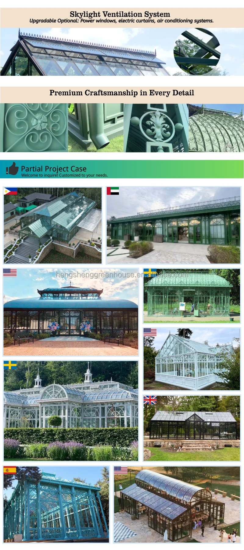 Victorian Style Castle Design Greenhouse Conservatory Metal Frame ...