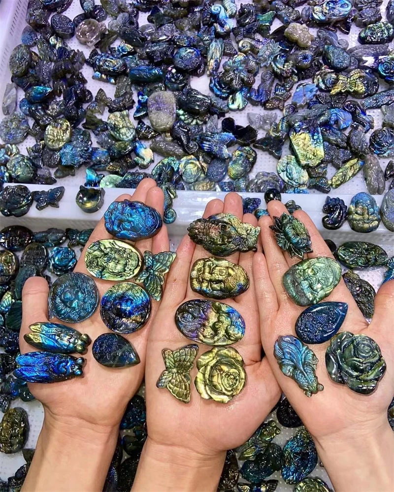 High Quality Factory Wholesale Full Flash Labradorite Craving Buddha ...