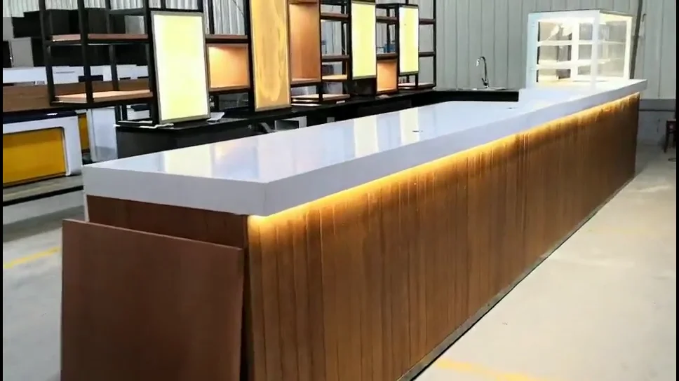 Modern Coffee Shop Design Custom Coffee Bar Oem Solid Wood Interior ...