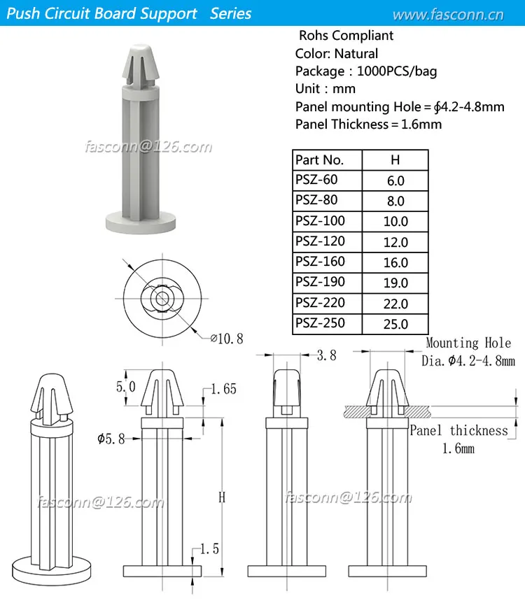 PCB Lock-in Mini Push Spacers - Reliable Support Solutions