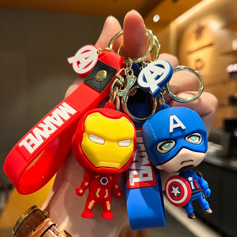 Marvel Avengers Spider Man Cartoon Keychain Cute Car Pendant Doll ...