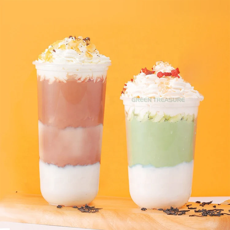 90mm 95mm 500 700cc Custom Logo Bubble Tea Cup Hard Boba Cup Pp U Cup ...