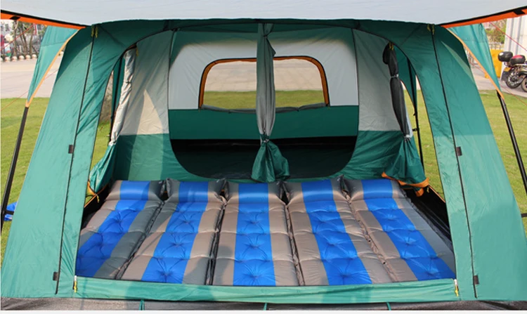 Safari Tent Luxury Canvas Glamping 6 Person Black Popup Camping Tent ...