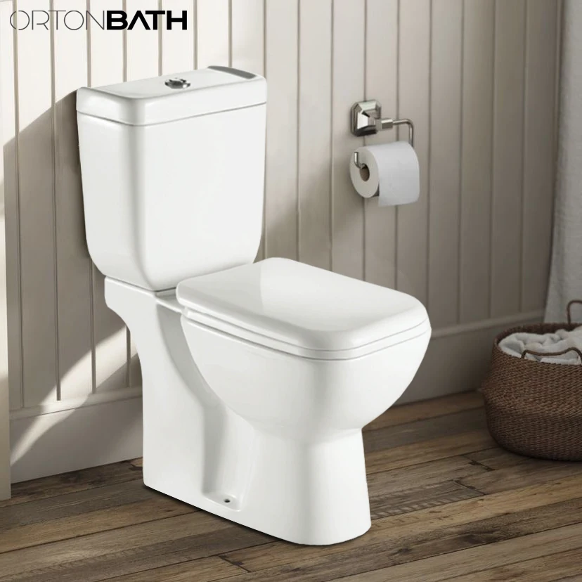 ORTONBATH Wc Toilet Set - Dual-Flush, Ceramic Sanitary Ware