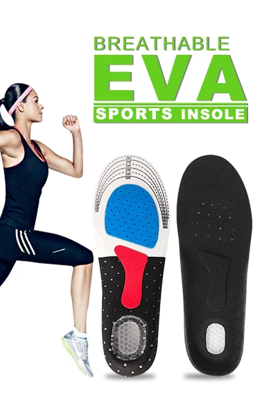 Joghn Functional Eva Shock Absorb Foot Care Gel Anti-slip Sport Flat ...