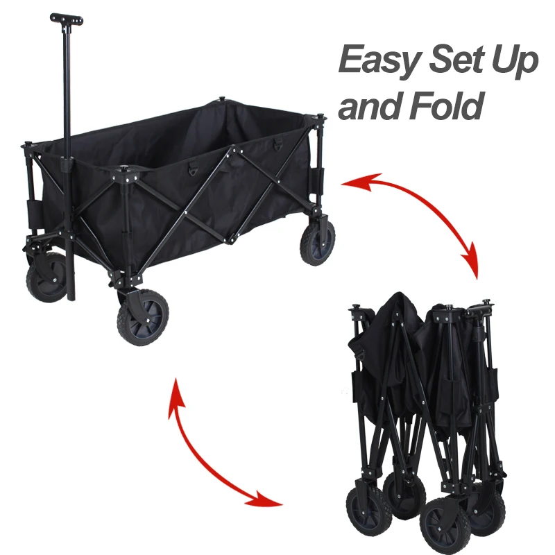 Outdoor Folding Camping Shopping Beach With Four Wheeled Hand Cart ...