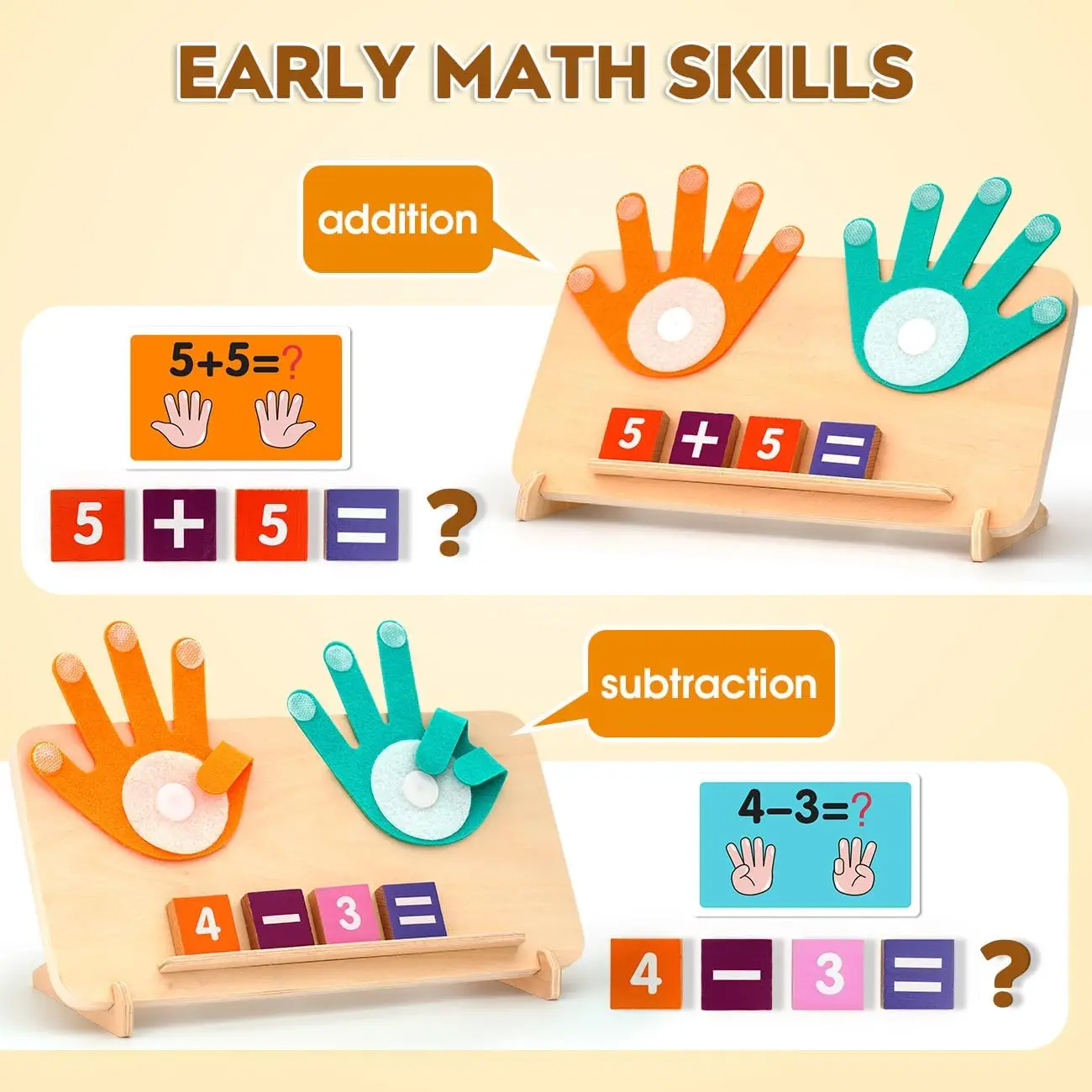 Preschool Math Learning with Montessori Finger Counting Toys