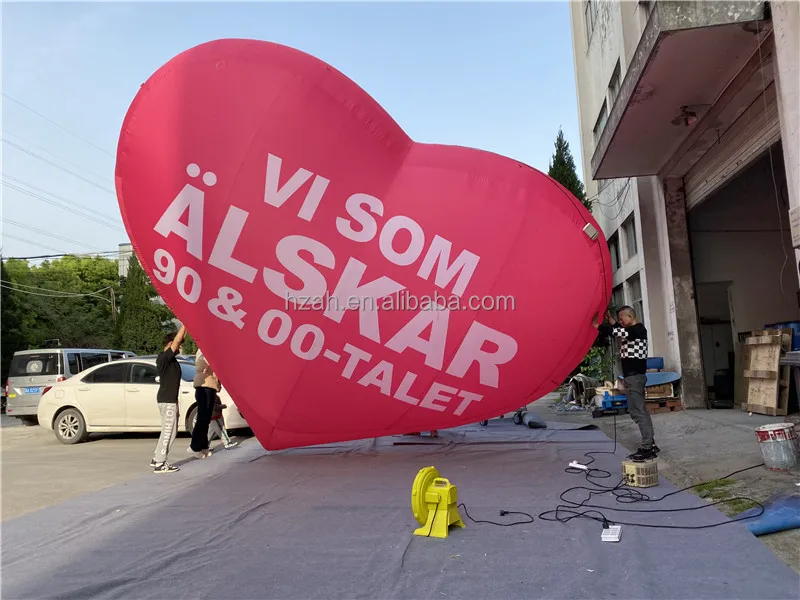 Outdoor Advertising Giant Inflatable Heart Shape Balloon With Logo ...