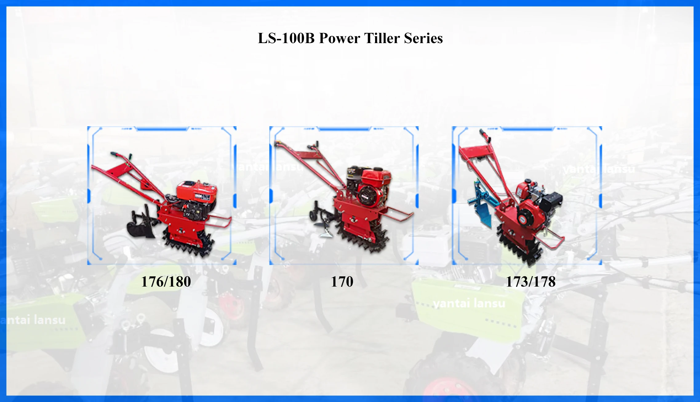 Mini 5.5HP Rotovator Lawn Tiller Cultivator - 10hp Diesel Power Tiller