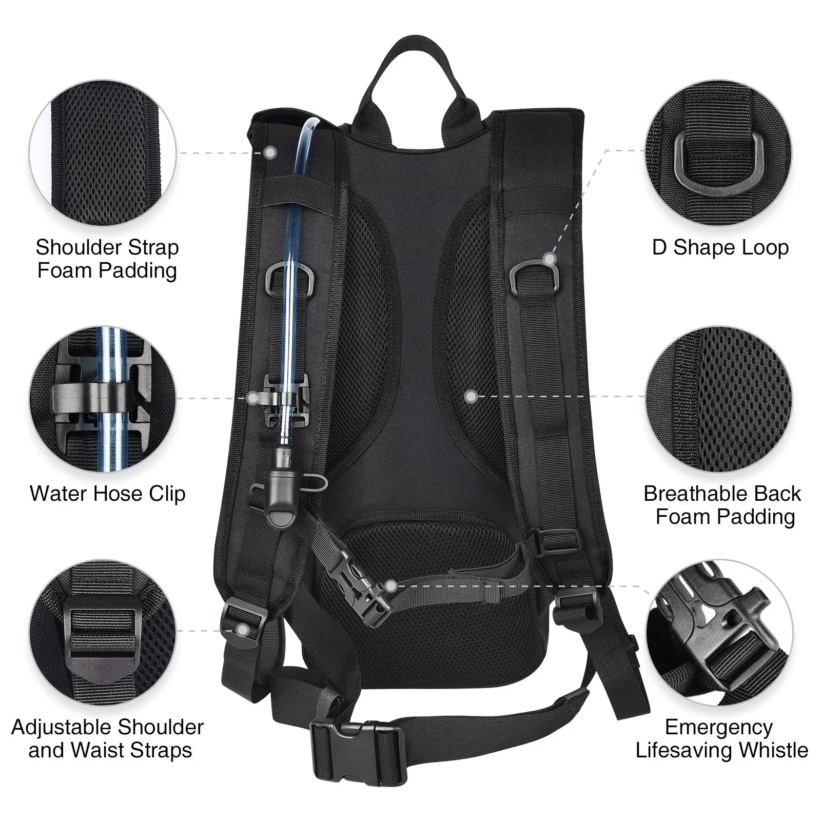 Hydration Backpack Tactical Molle Water Backpack with 3L TPU Water ...