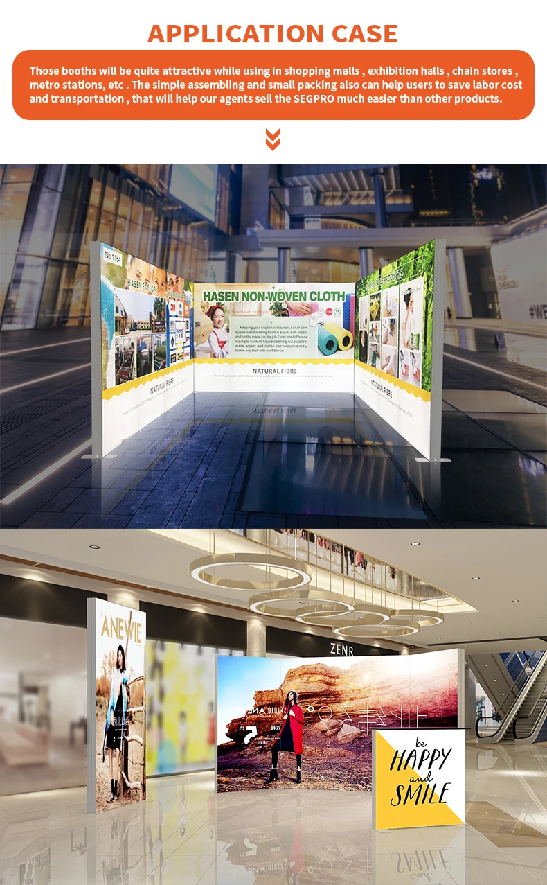 Double-Sided LED Fabric Light Box Trade Show Booths - Easy Assembly ...