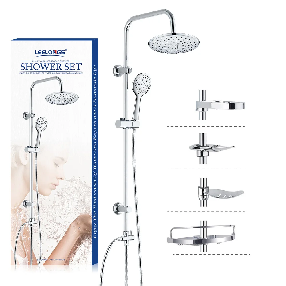 Chromed Shower Set With 3 Function Handheld Shower Combo with Exposed ...