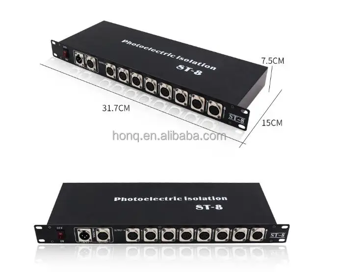 8 Way Dmx Splitter Ac90-240v With Optical Isolation Function Dmx In Out ...