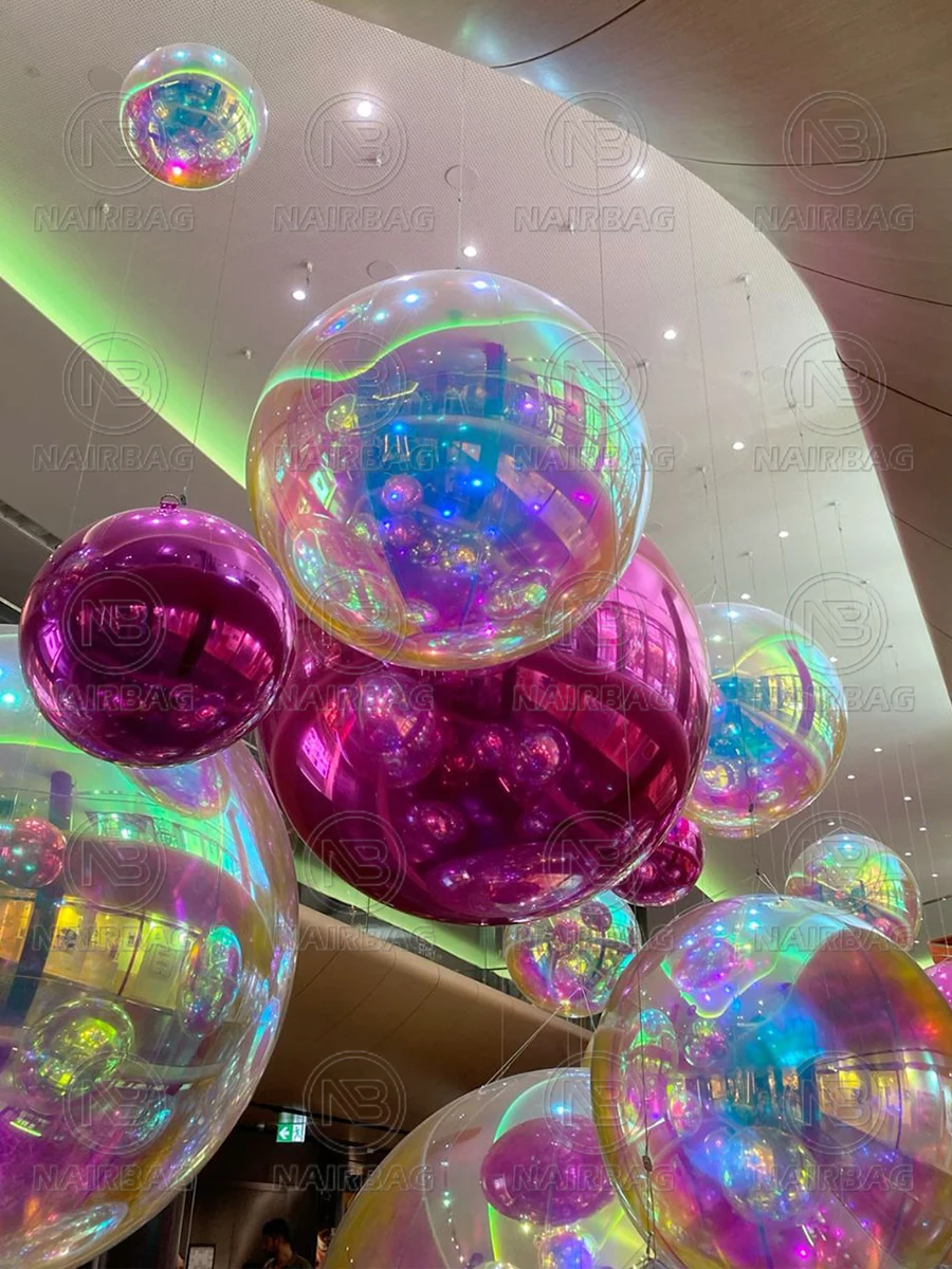 Silver Mirror Ball Inflatable - Perfect for Disco Events