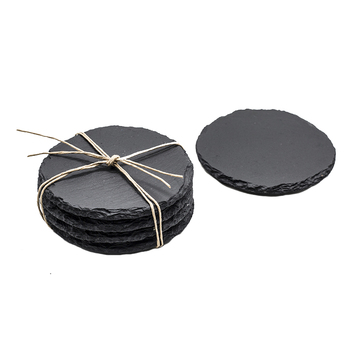 Wholesale Black Round Slate Coasters Set For Drink - Buy Wholesale Bsci ...