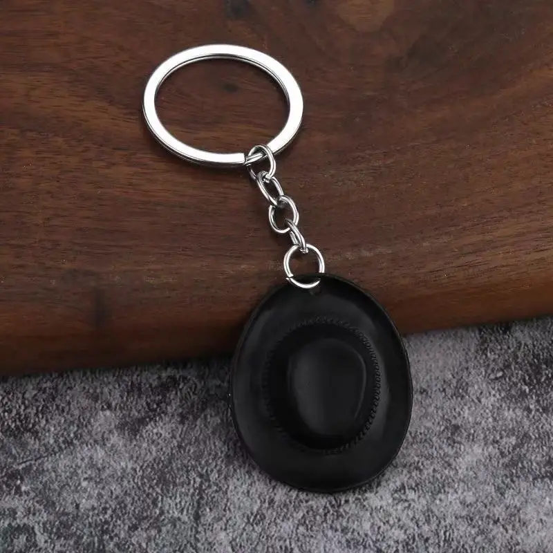 Vintage Western Style Bronze Cowboy Hat Keychain