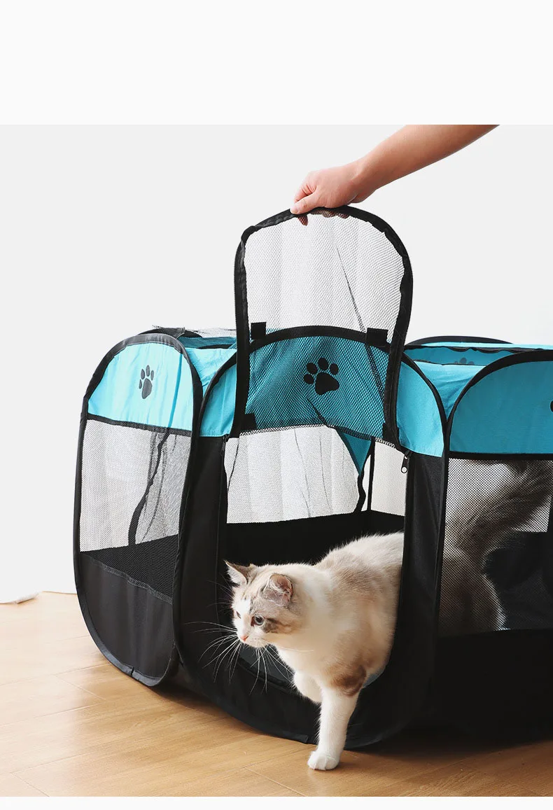 Portable Folding Pet Tent Dog House Octagonal Cage For Cat Tent Playpen ...