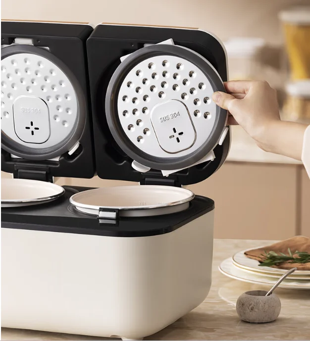 2023 New Design Double Pots Rice Cooker Two Pots Cooker Multi Cooker Tft Display Multi-function ...