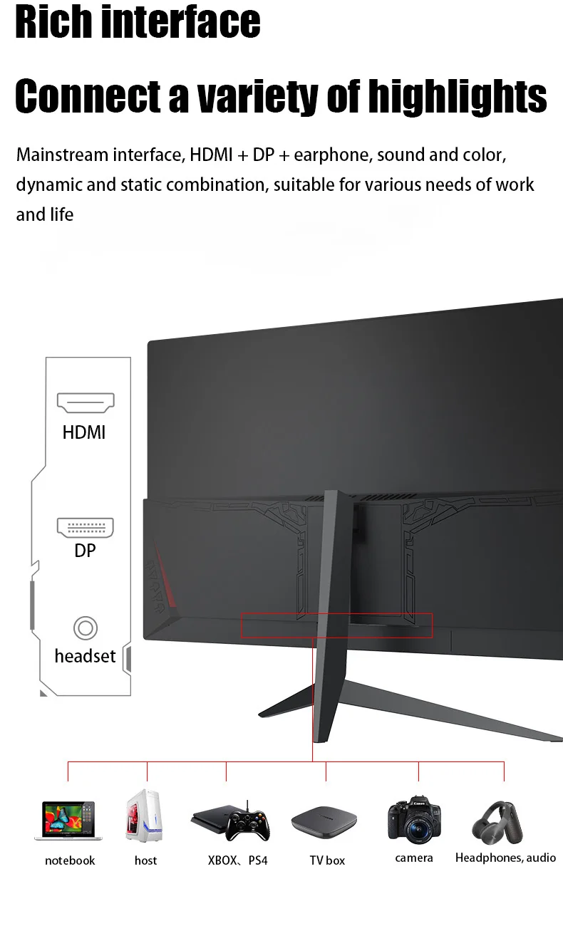 Monitor Curved 4k Gaming Monitor 24 Inch 144hz Display Ips Hd Desktop ...
