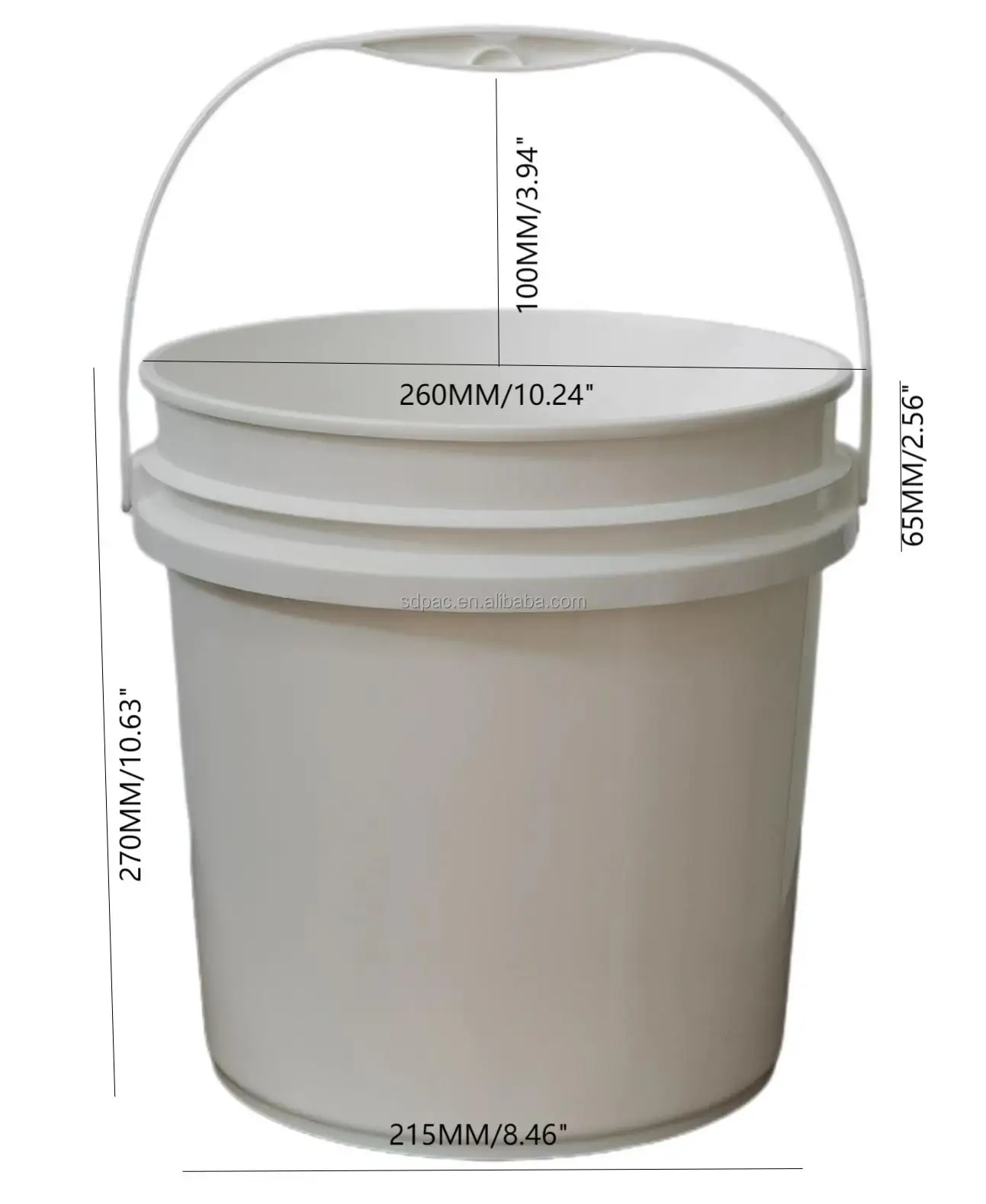 Large 6.5Gallon All Purpose Bucket Pail Container with Easy Tear-Tab ...
