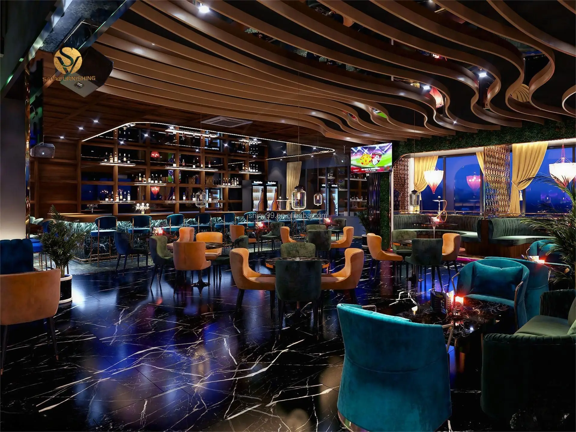 Luxury Lounge Bar Furnitures Hotel Lounge Bar Counter Design Coffee ...