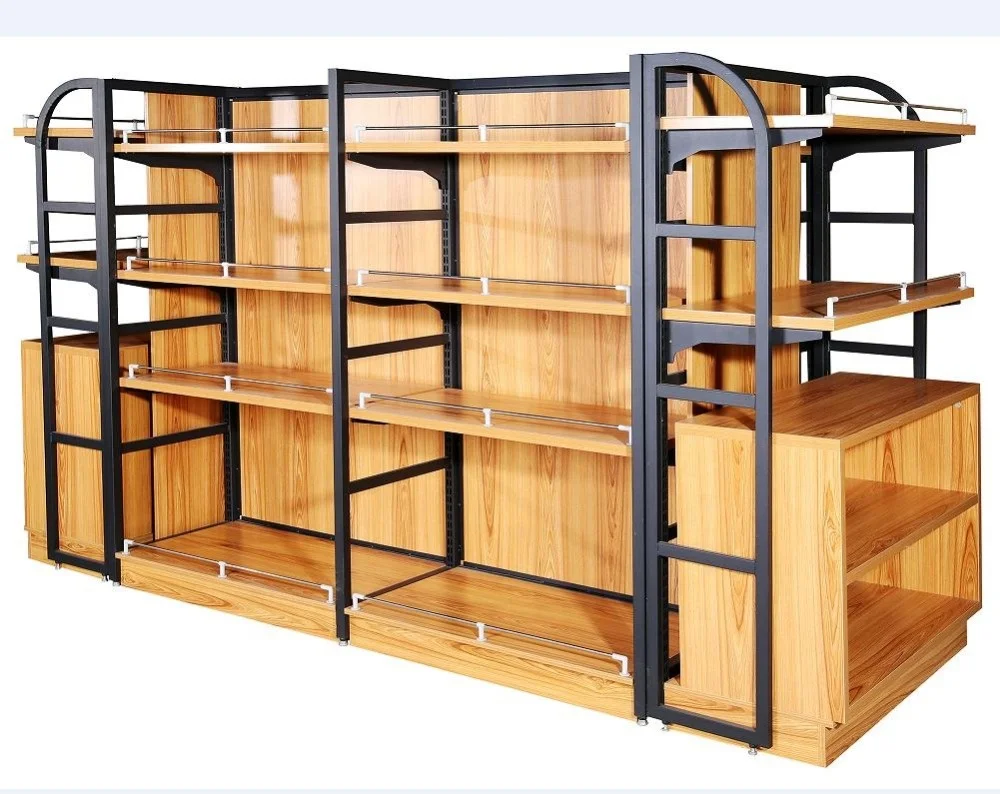Supermarket Equipment/wooden Gondola Racking Wood Rack Gondola - Buy ...