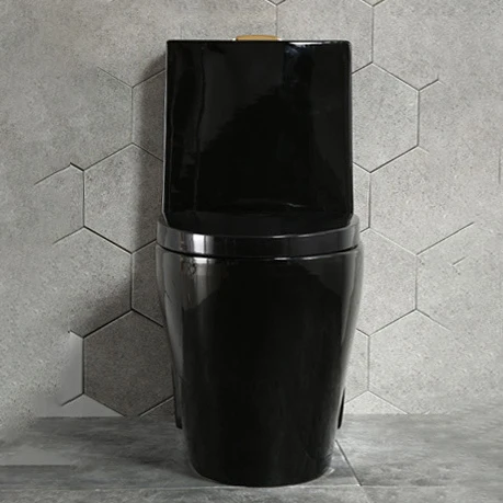 Modern Simple Black Bathroom Ceramic Siphonic One Piece Wc S-trap Color ...