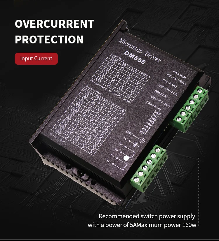 HANPOSE Nema 17 Stepper Motor DM556 Controller 20-50VDC