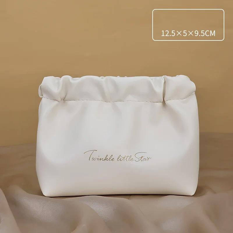 Customize LOGO Wrinkled Bag for Women Travel Kit Pouch