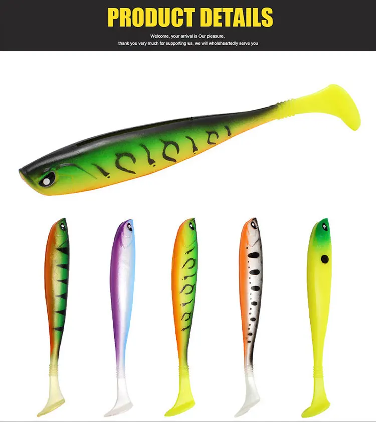 Factory Rainbow Fish Lua Bait Pvc T-tail Soft Fish 13cm / 10g Soft ...