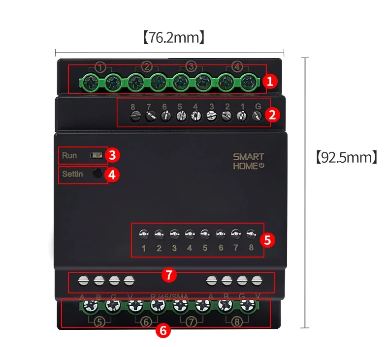 8 Road Programmable Rs485 Serial Port Relay Board Smart Home Lighting ...
