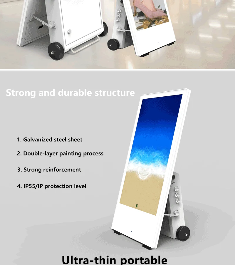 Movable Digital Poster32/43inch Portable Movable Waterproof Advertising ...