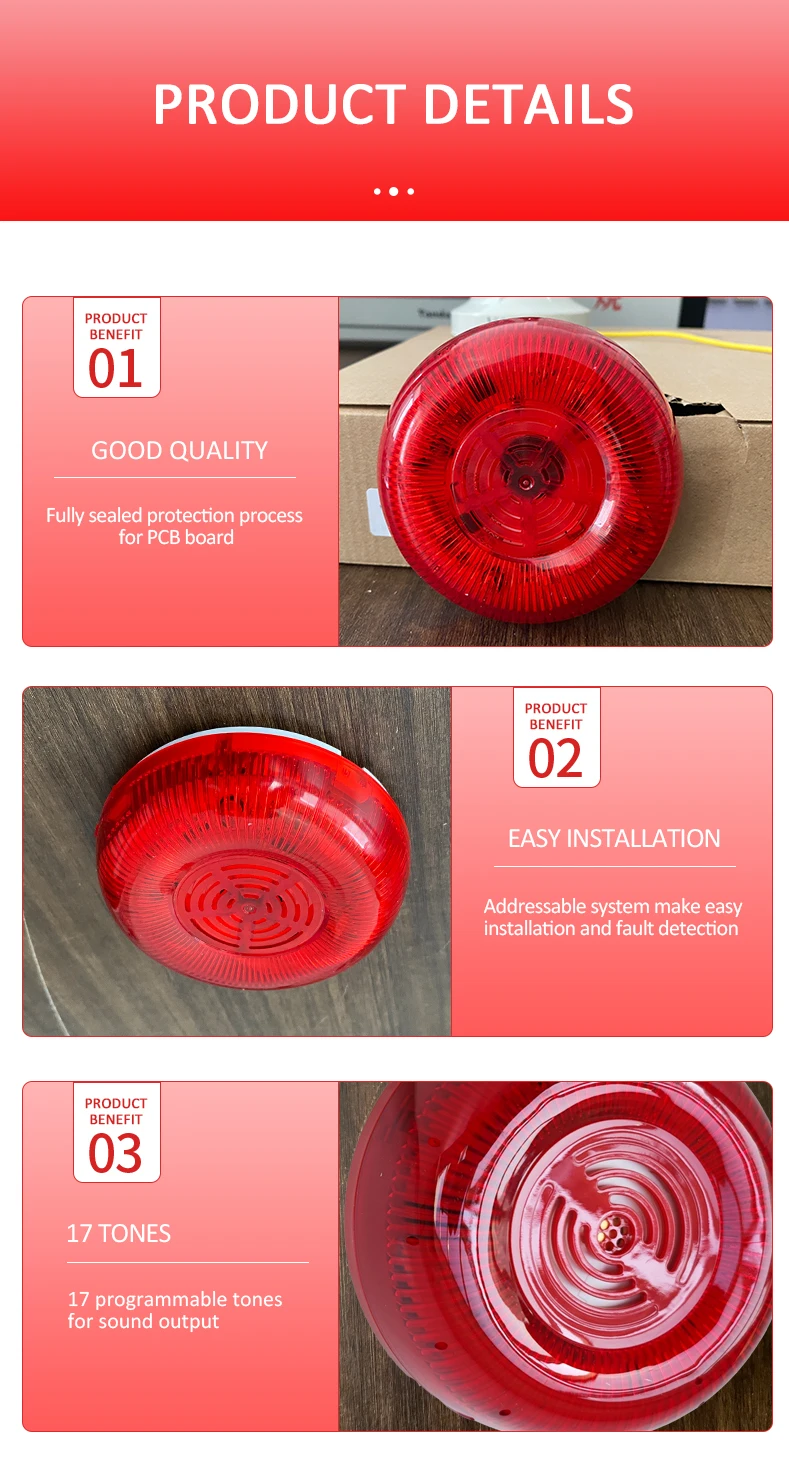 Tanda Tx7300 Intelligent Addressable Fire Alarm Sounder Programmable As ...