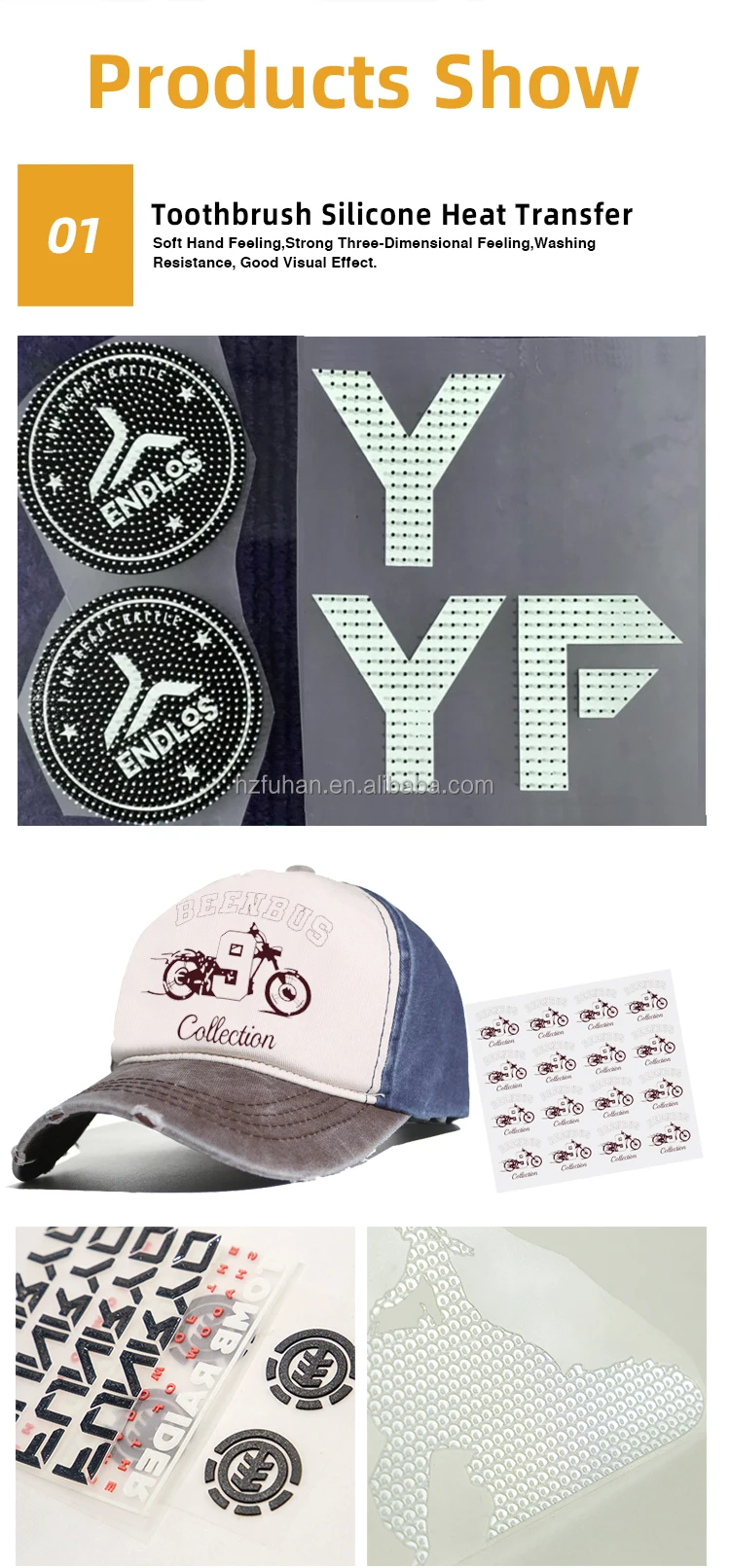 Custom Heat Press Label 3d Colorful Embossed Brand Design Thick ...