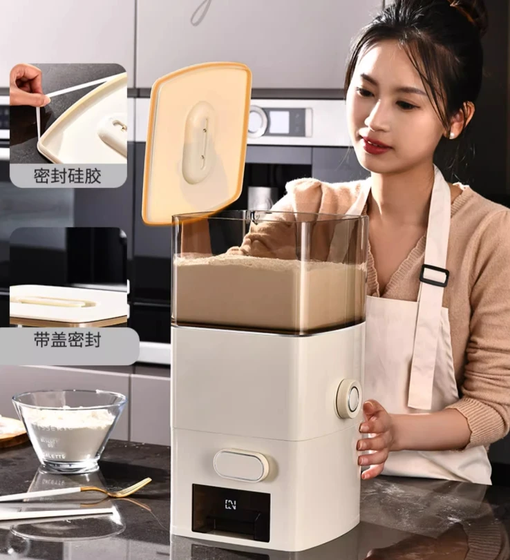 Rotary Airtight Storage Container Dry Food Wheat Flour Rice Cereal ...