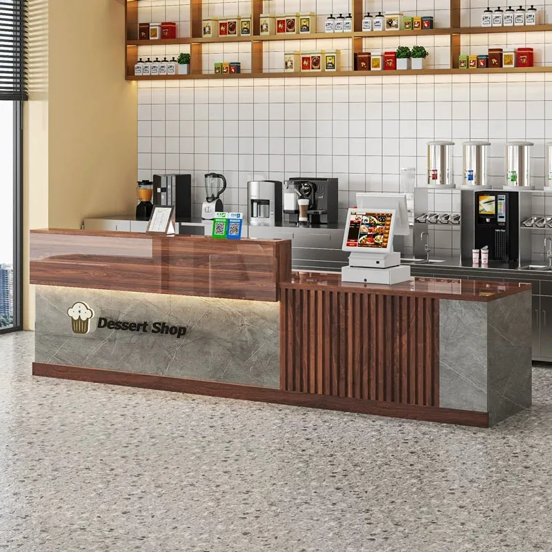 Customized Commercial Small Reception Desk Showcases Painted Front ...