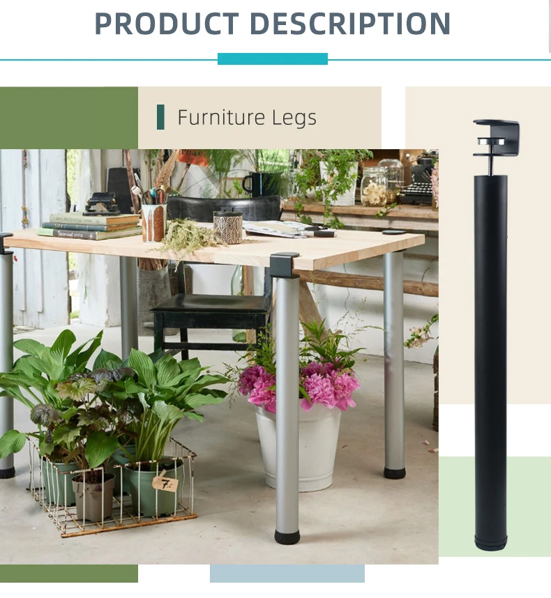 Modern Cast Iron Steel Adjustable Clamp Table Legs for Office & Home ...