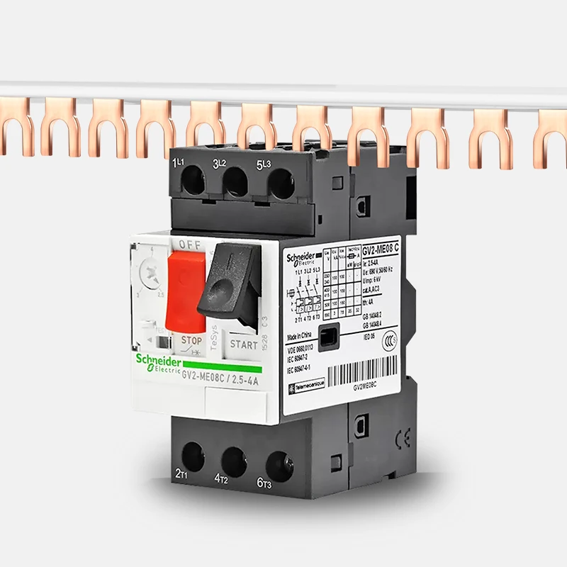 2P copper busbar MCB connector Busbar connection U-jack PVC flame ...
