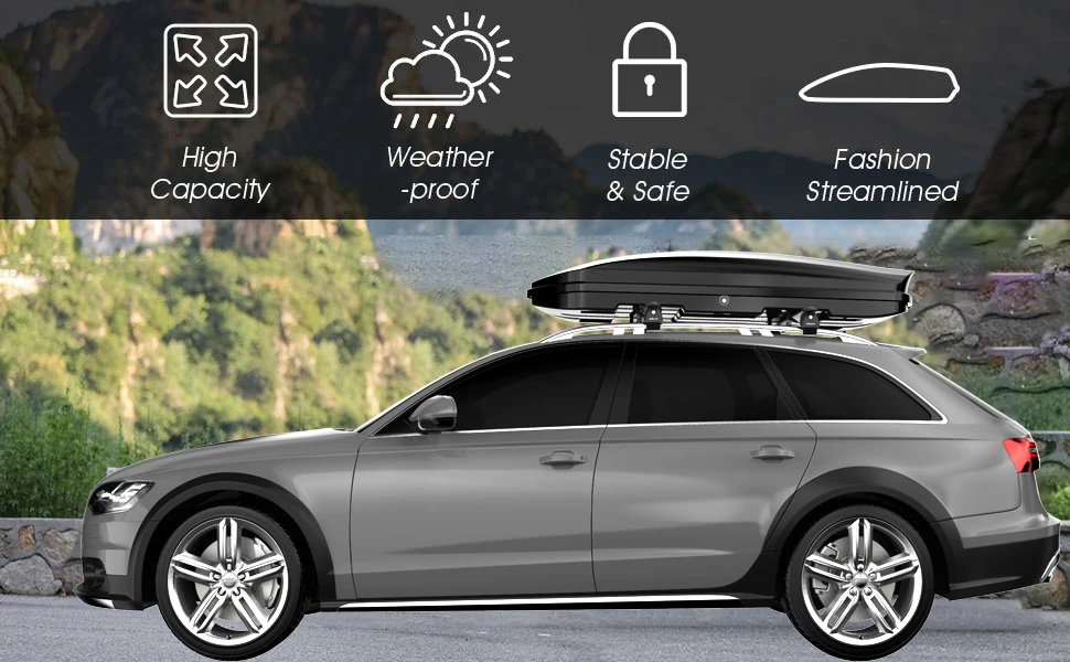 Roahtrip Cargo Box,Waterproof Rooftop Cargo Carrier With Car Trunk ...