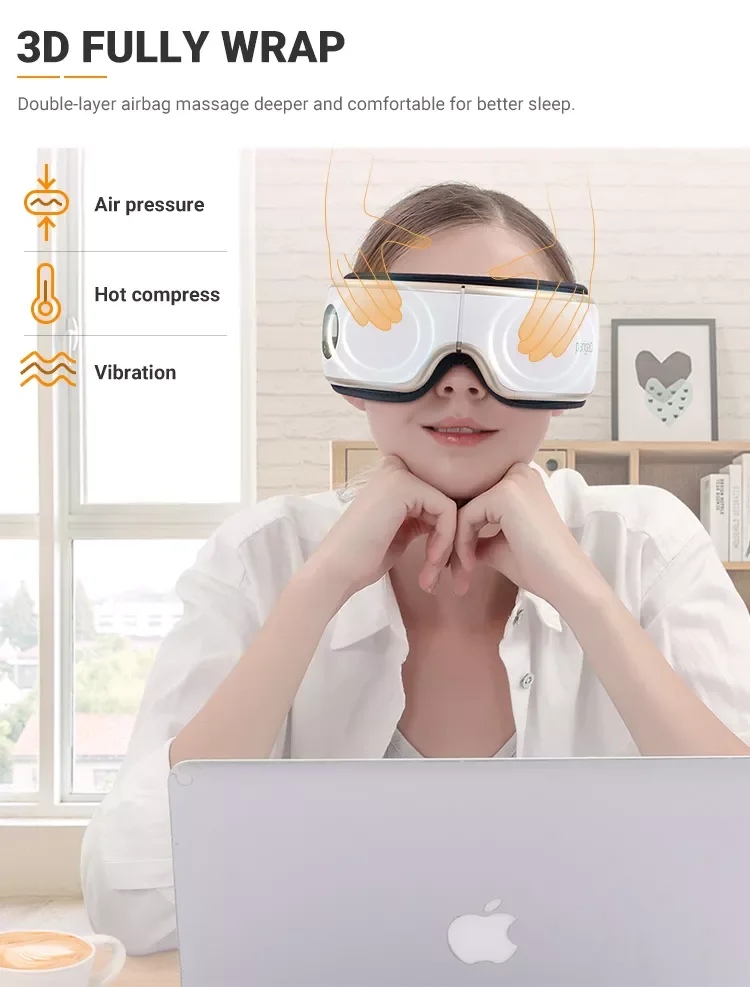 Portable Thermal Vibration Electric Sleeping Eye Mask Massager For Pain ...