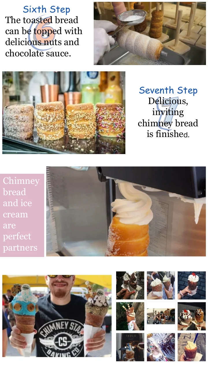 8 Rollers Ice Cream Cone Chimney Kurtos Kalacs Chimney Bread Grill Gas ...
